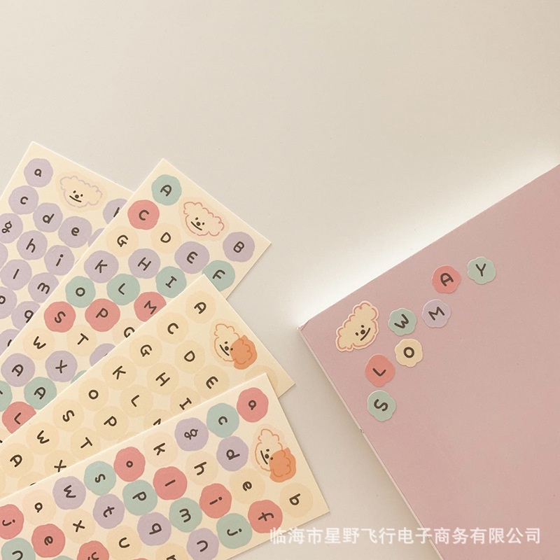 Ins 43pcs Cute Alphabet Stickers Kawaii Japanese A-Z Stickers for Diary ...