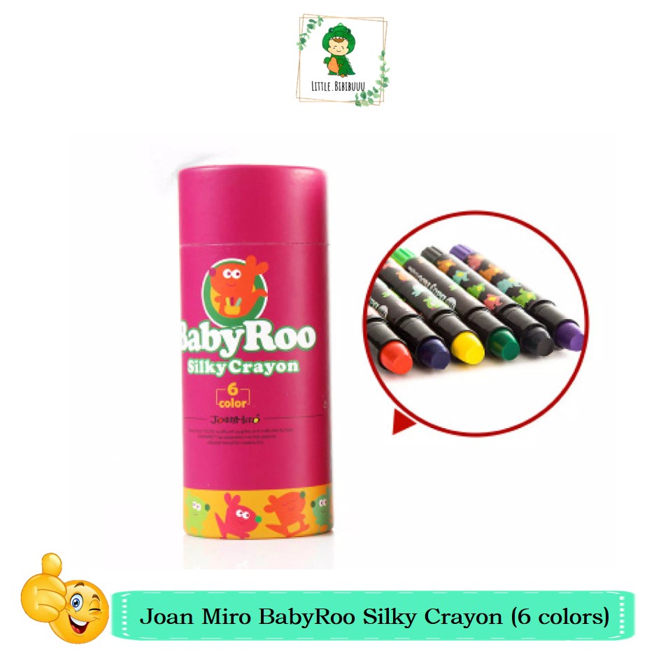Joan Miro BabyRoo Silky Smooth Washable Safe Non-Toxic Crayon (6 colors ...
