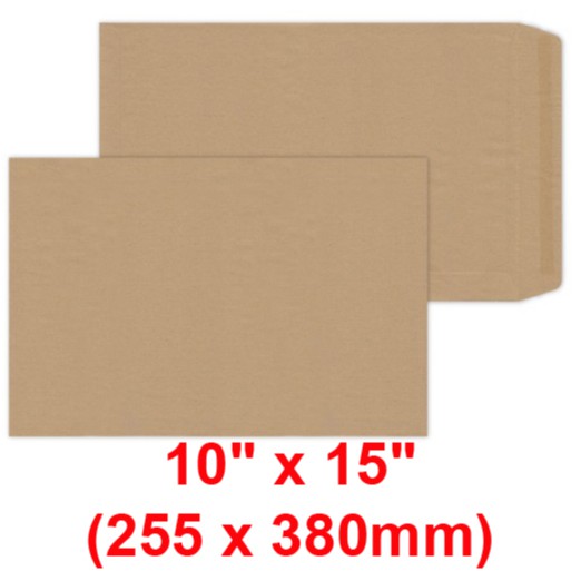 Envelope Brown Manila 10" x 15" (255 x 380mm) Envelope Peel & Seal ...