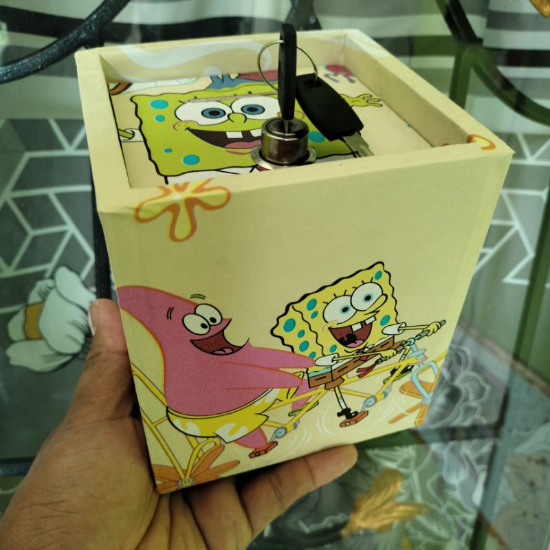 SPONGEBOB CHARACTER WOODEN PIG BANK | Shopee Malaysia