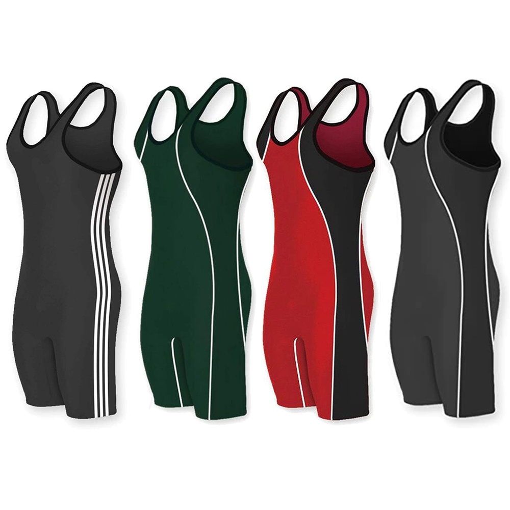 Plain Color Wrestling Singlets Triathlon Cycling Bodysuit Iron Swimwear ...