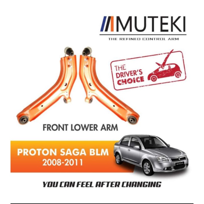 PROTON SAGA BLM MUTEKI FRONT LOWER ARM WITH STABILIZER LINK | Shopee ...