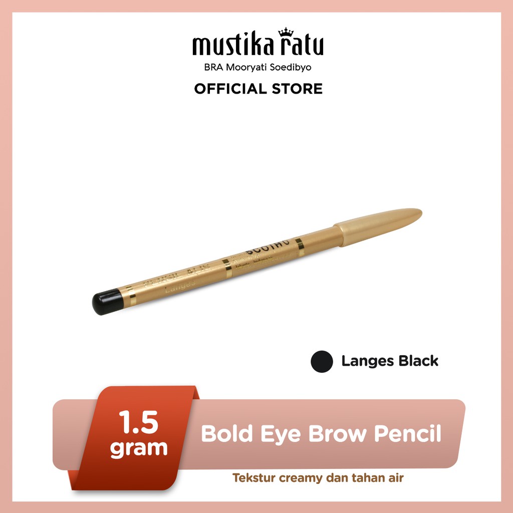 HITAM Beauty Queen Bold Eye Brow Pencil Langes Black Mustika Ratu Black ...