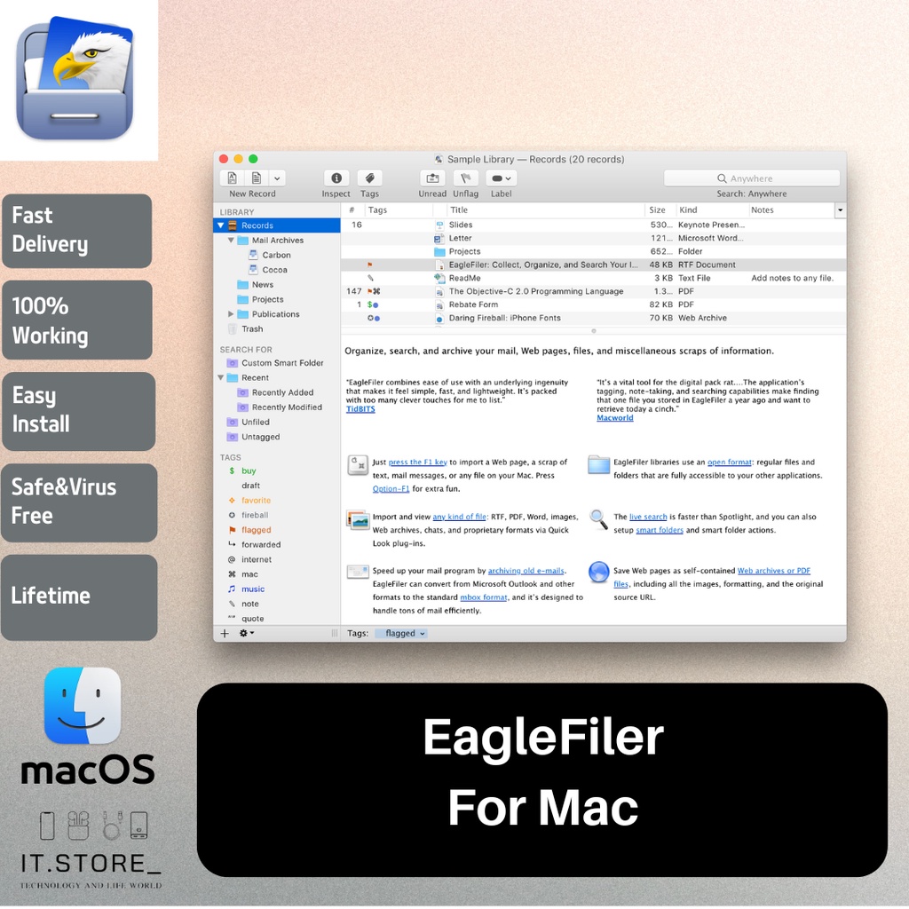 EagleFiler Lifetime for Intel and M1 Chip Apple Silicone MacOs/Macbook/Mac Software Full Version ...