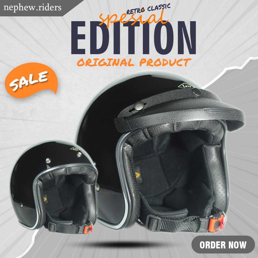 Bogo RETRO CLASSIC CLASSIC Motorcycle Helmet SNI Women Men Adult Cool ...