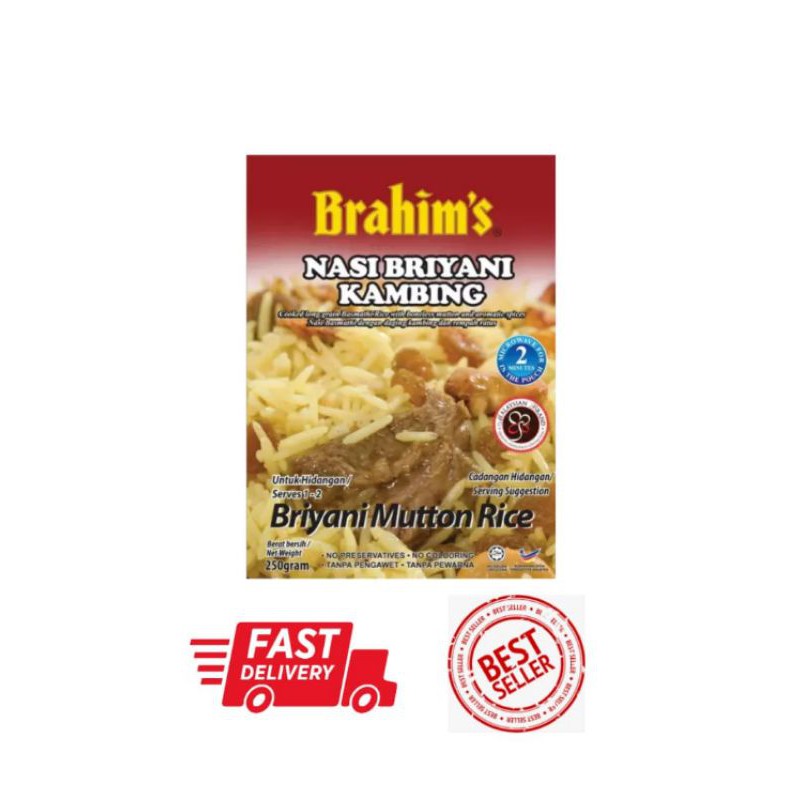 Brahim's Nasi Briyani Kambing/Briyani Mutton Rice 250g (Ready-to-Eat ...