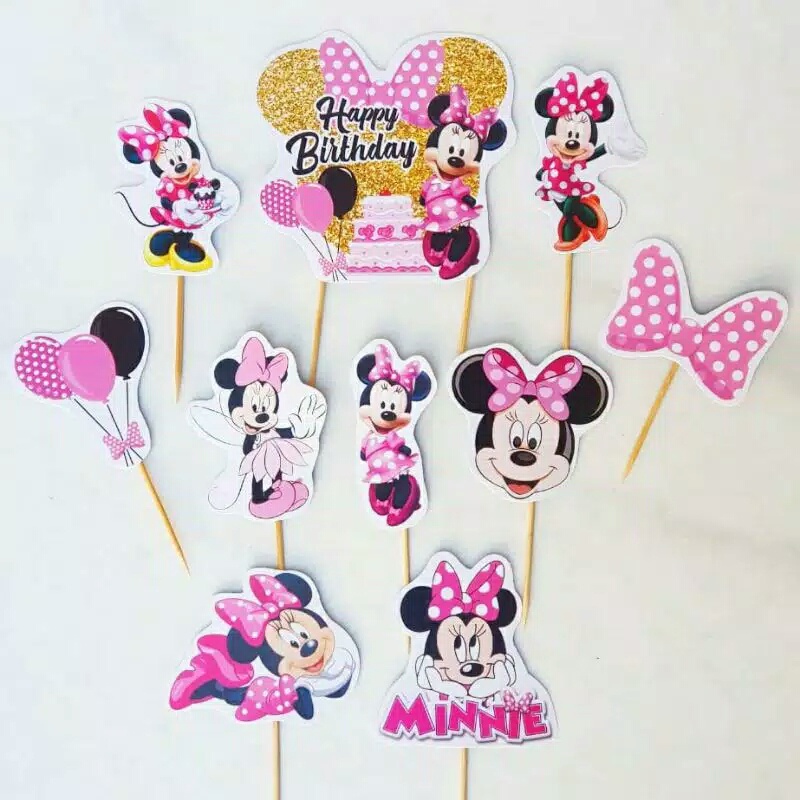 MINNIE A set of mini Mouse character birthday cake topper cake ...
