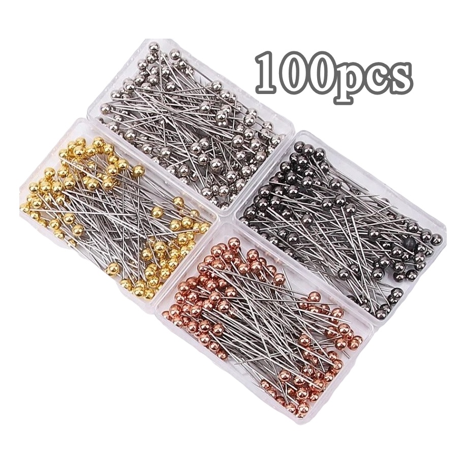 100pcs Jarum Peniti Hijab Pin Golded Pearl Tudung Pin Short Pin ...