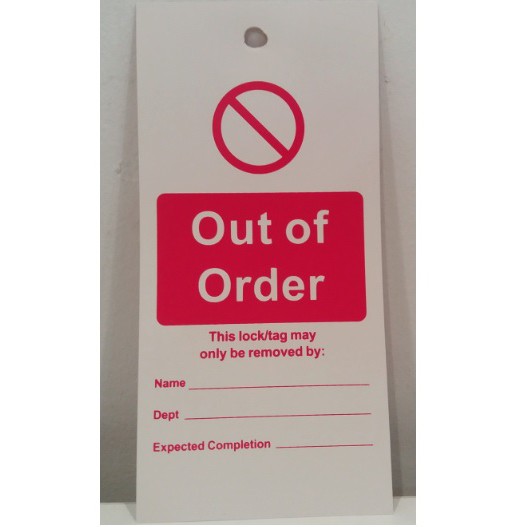 Warning Tag "Out Of Order" | Shopee Malaysia