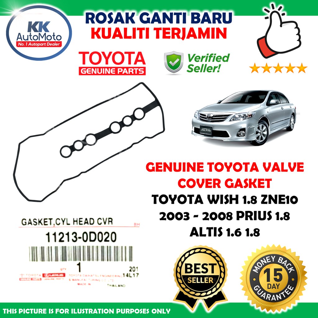 Toyota Wish 1.8 ZNE10 2003 - 2008 Prius 1.8 Altis 1.6 1.8 Original Genuine Toyota Valve Cover ...