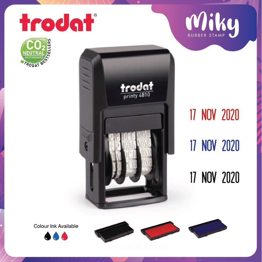 Trodat Mini Date Self-inked Rubber Stamp 4810/ 4820/ 4817. Hight ...