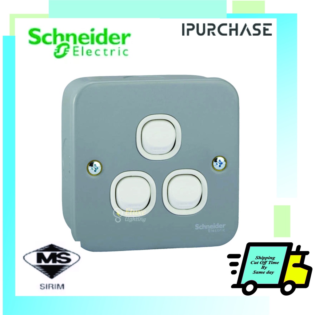 (CLEAR STOCK!!) SCHNEIDER CLIPSAL ESM31/1/2AR-G11 METAL CLAD SWITCH 10A ...