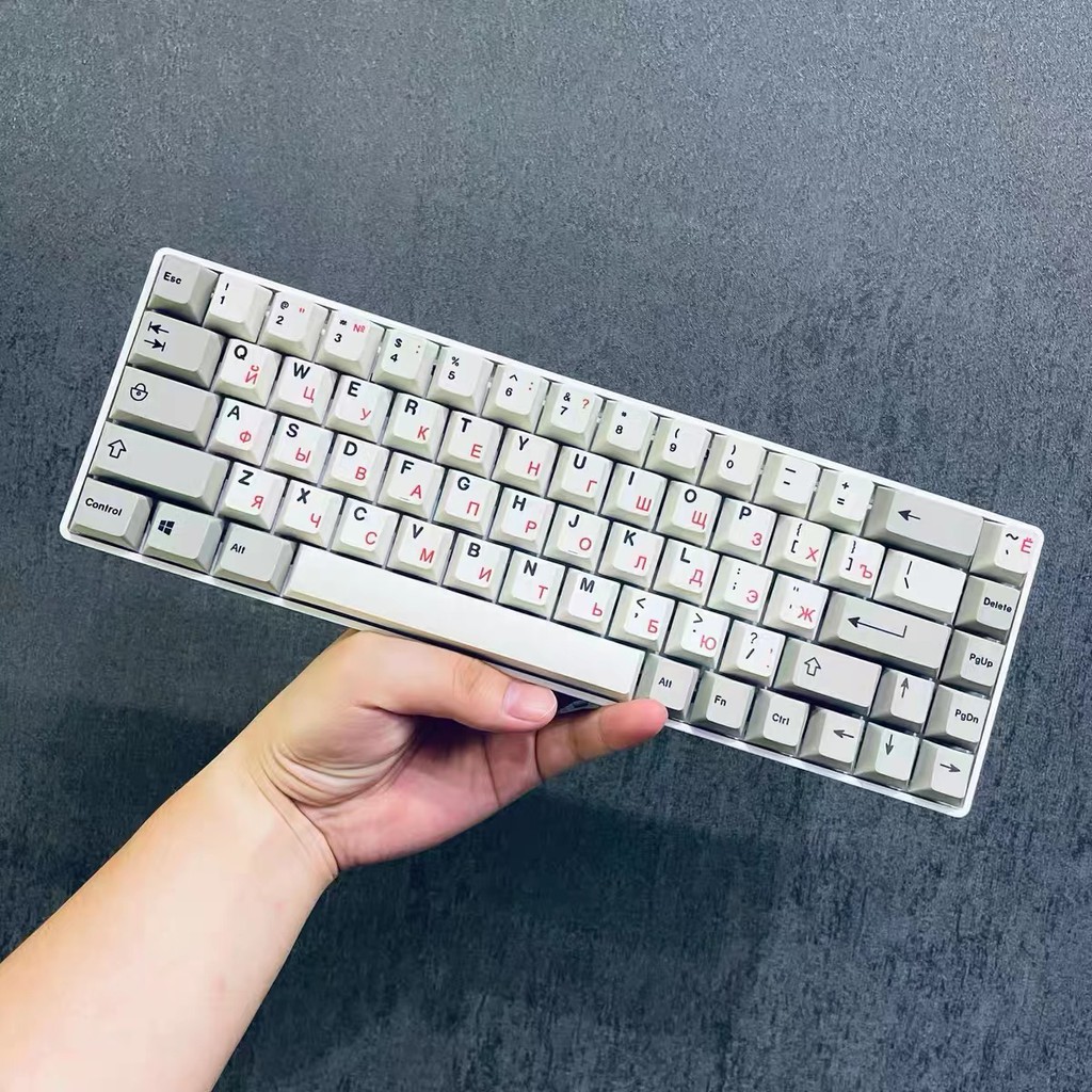 White keycaps Russian roots | PBT | Sub-Dye | 122 keys Ready Stock for ...