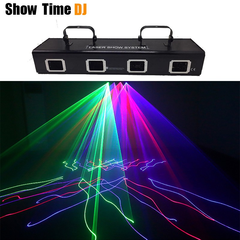 4 Lens Bar DJ Laser Red Green Blue Pink Laser Beam Line Scan Disco ...