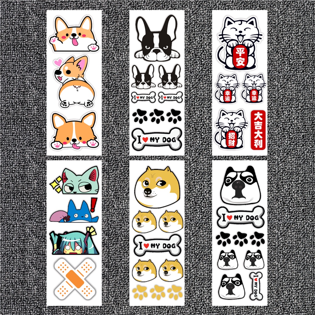 2 sheet 8x22cm Cartoon design reflective sticker for motorcycle decals ...