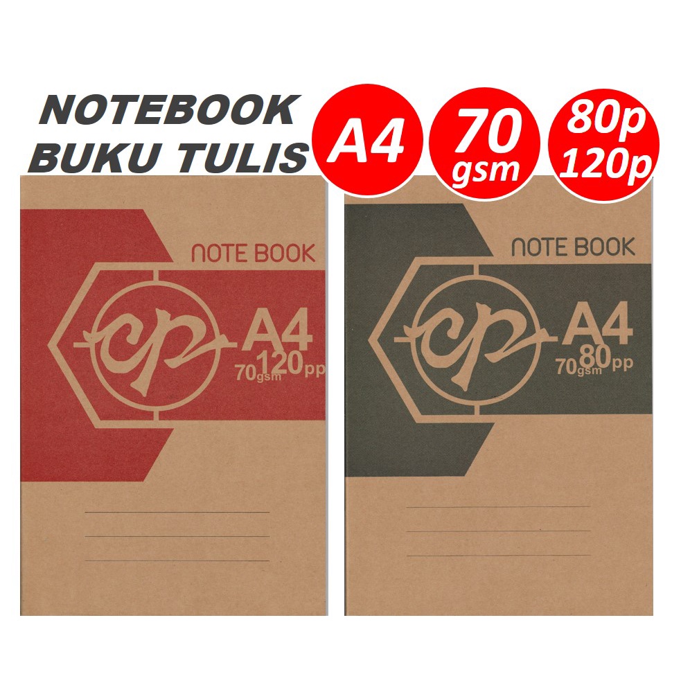 CP A4 Notebook Kraft Cover Exercise Book 70 gsm Buku Penulisan Single ...