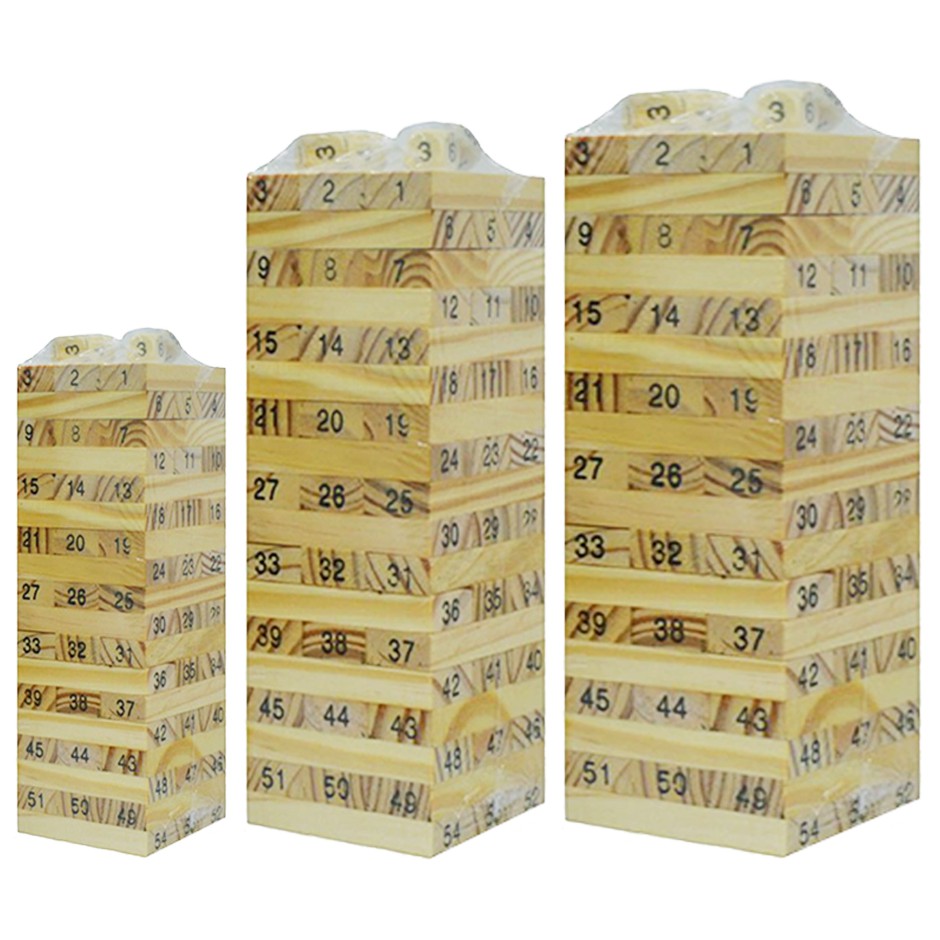 Number Wooden Stacking Block Tower / Permainan Blok Kayu Bernombor (48 ...