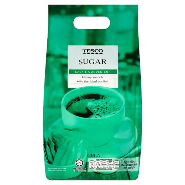 Tesco Sugar Gula Putih Packet 160s x 5g | Shopee Malaysia