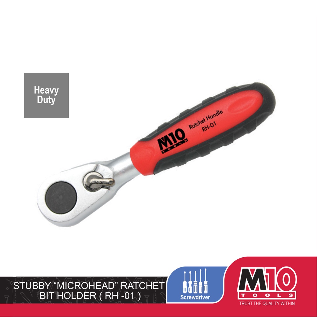 M10 1/4"Dr Stubby Microhead Ratchet Bit Holder RH01 | Shopee Malaysia