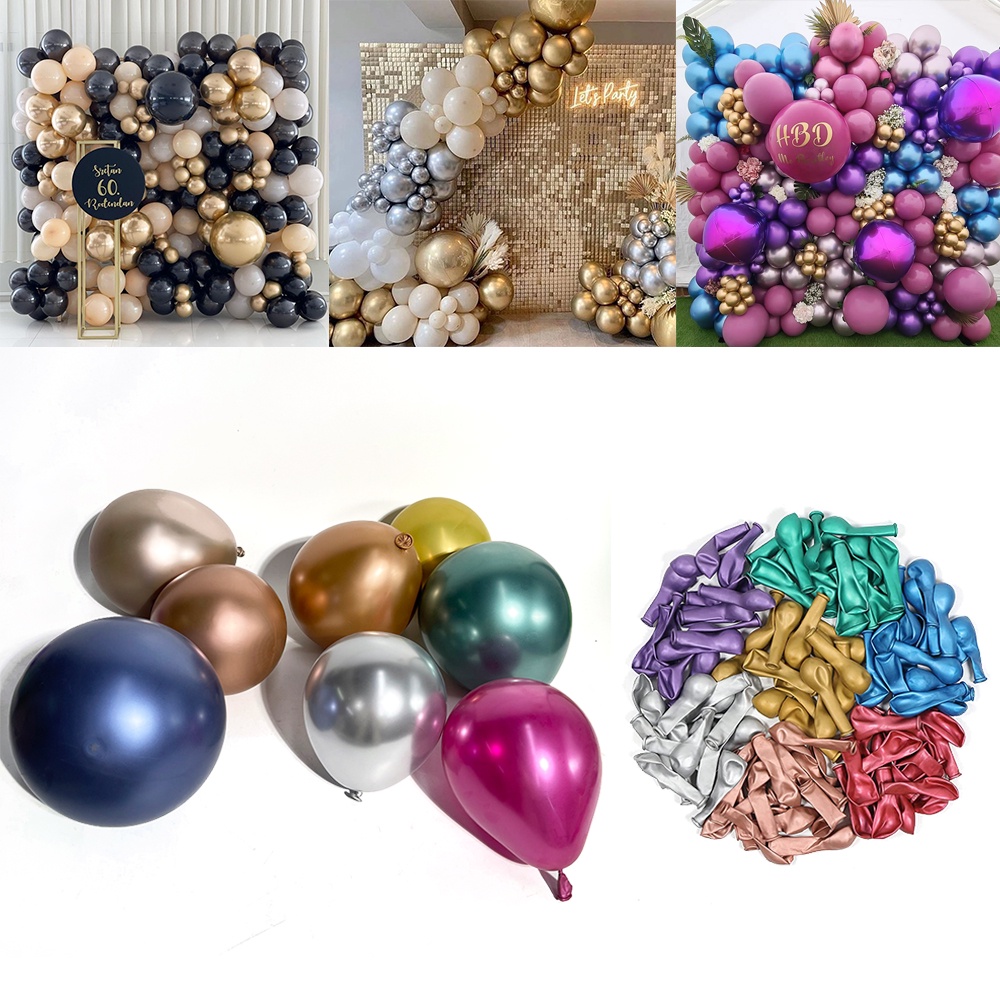 10/20/30pcs 5 inch Metallic Balloon Chrome Latex Balloons Birthday ...