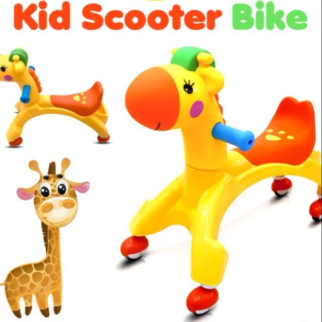 Ready stock Kids 4 Wheels Cartoon Giraffe Outdoor Scooter Activity ...