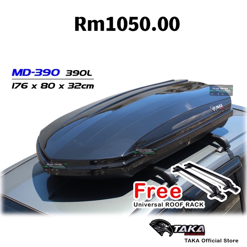 Roof Box TAKA MD-450B (450 Litres) Slim Design Storage Roofbox | Shopee ...