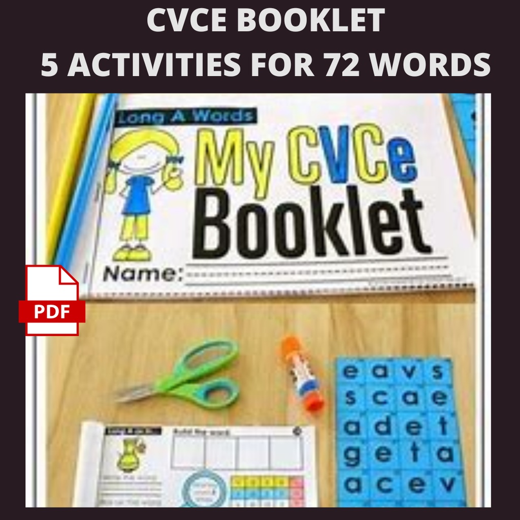 142-CVCe Word Booklet (PDF) Kindergarten English Learning Worksheet ...