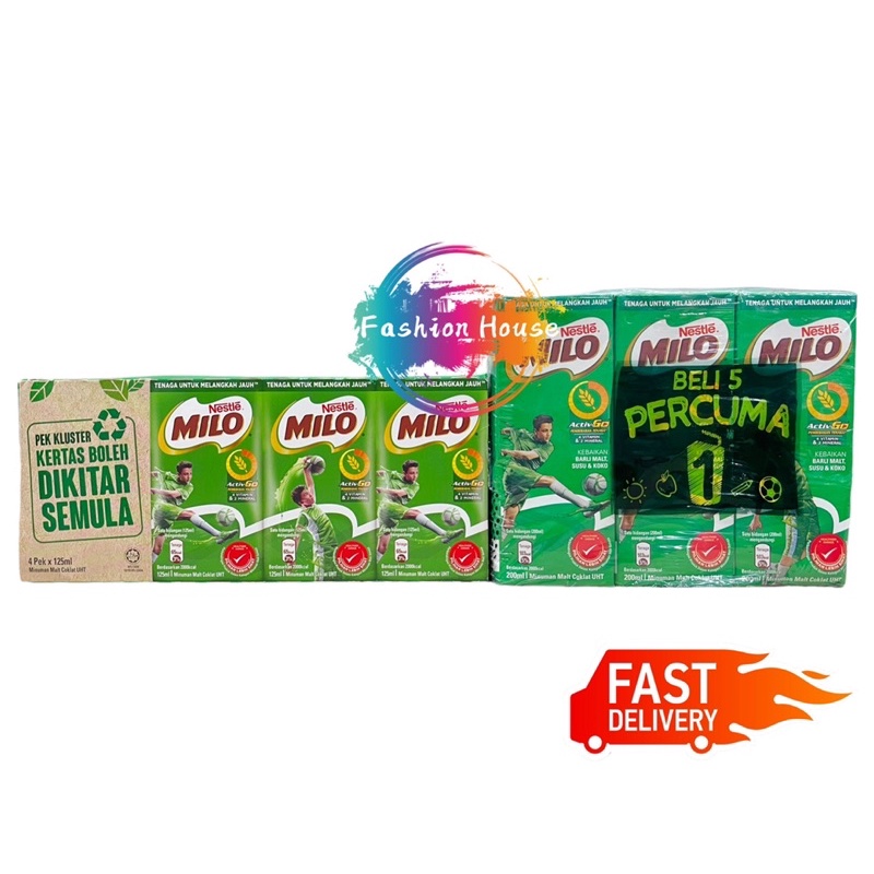 Nestle Milo Activ-Go UHT (5's +1) (200ml)/ Nestle MILO Activ-Go ... Nestle Milo Activ-Go UHT (5's +1) (200ml)/ Nestle MILO Activ-Go ...