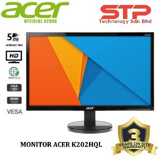 ACER K202HQL 19.5" LED LCD MONITOR WITH VGA CONNECTION OR HDMI ...
