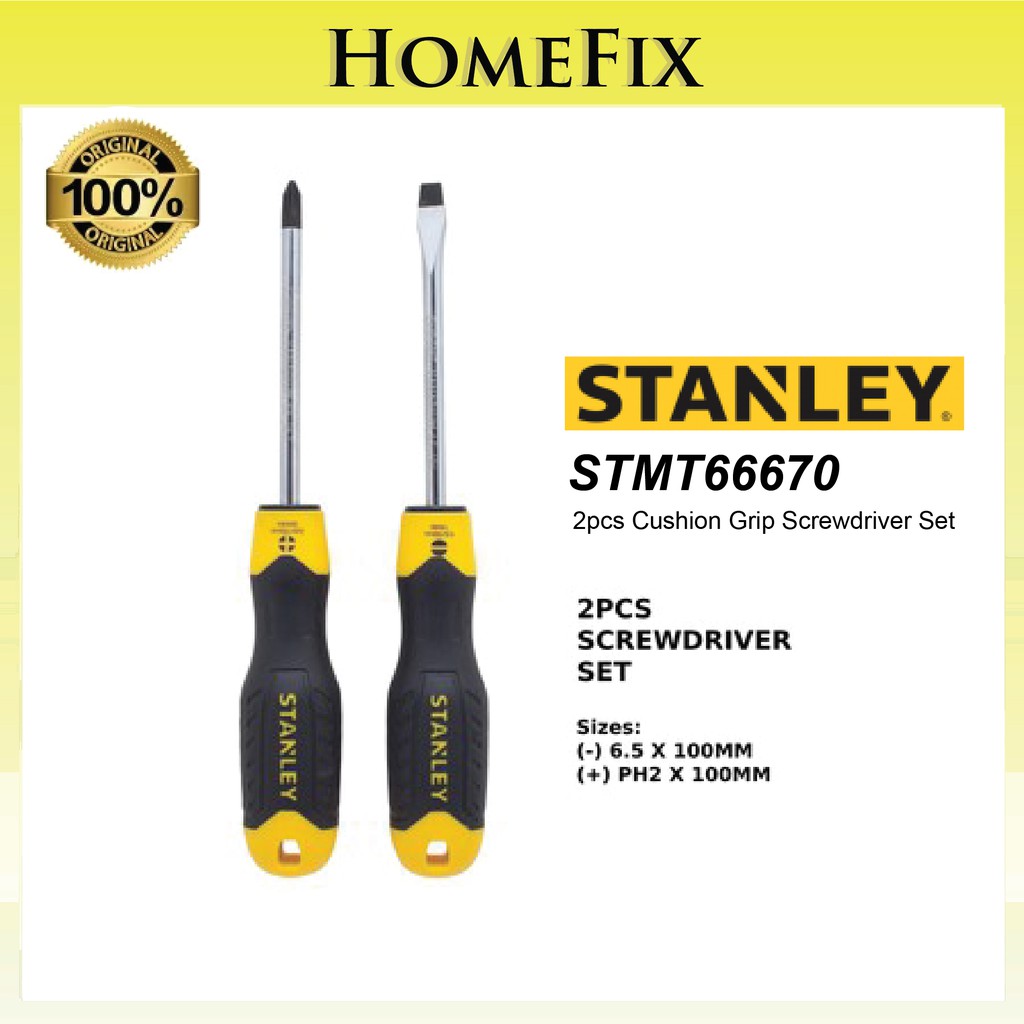 STANLEY CUSHION GRIP SCREWDRIVER 2 PC SET STMT66670 | Shopee Malaysia