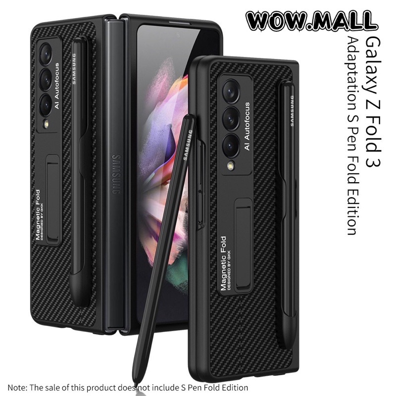 Samsung Galaxy Z Fold 3 4 5 6 Ultra Thin Plain Leather Pen-Slot ...