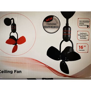 Deka MS Series MS16”/ MS16DC(7 SPEED) BLACK IR Remote Control Ceiling ...