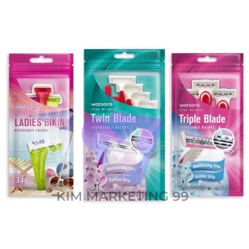 WATSONS Ladies Blade Disposable Razors/Twin blade /Ladies Bikini/Triple ...