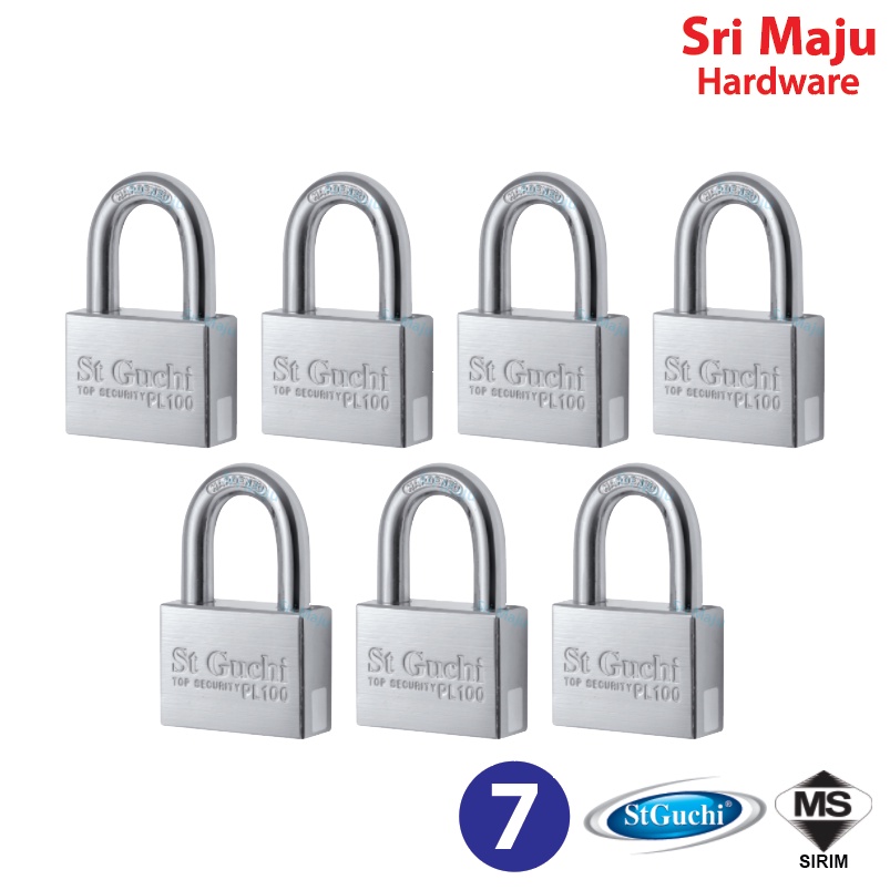 MAJU St Guchi SGPL 100 (7’s) Quality Pad Lock Security with SIRIM 40mm ...