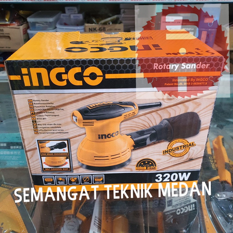 MESIN RS3208 5" 320 WATT INGCO ROTARY ORBITAL SANDER WOOD SANDING ...