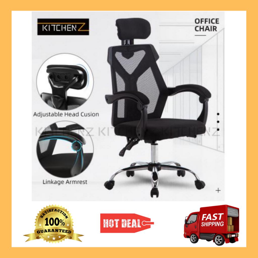 Premium Office Chair with Ergonomic Design & Chrome Leg / Kerusi ...