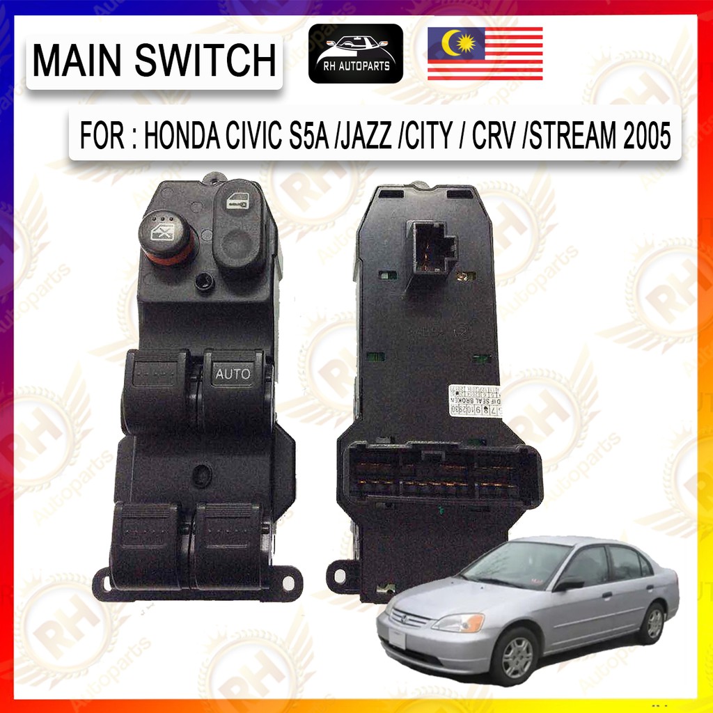 Honda Civic S5A Jazz City CRV Stream 2005 Power Window Main Switch ...