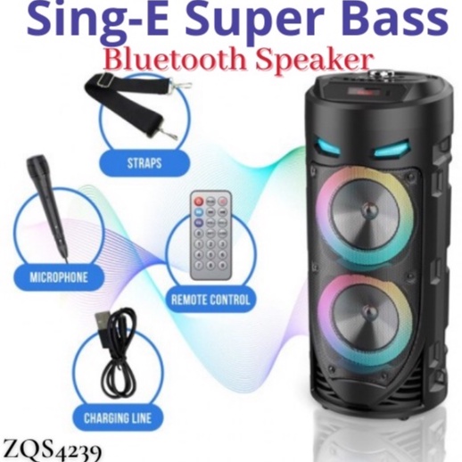 [ZQS4239] Wireless Portable Bluetooth Speaker With Led Light With Mic[4 ...