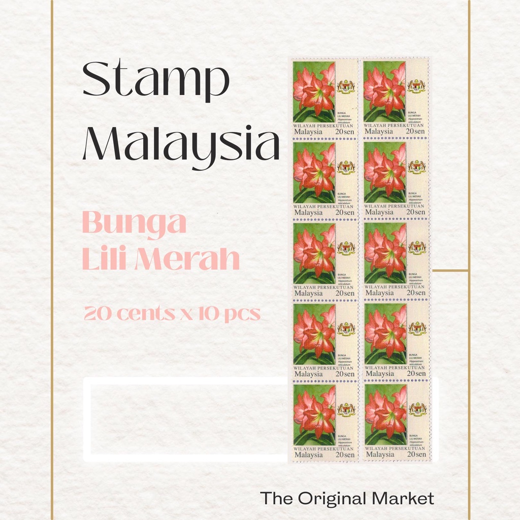 Stamp Malaysia - Flower Stamp | Setem Bunga | 10 Pieces & 20 Pieces | Shopee Malaysia