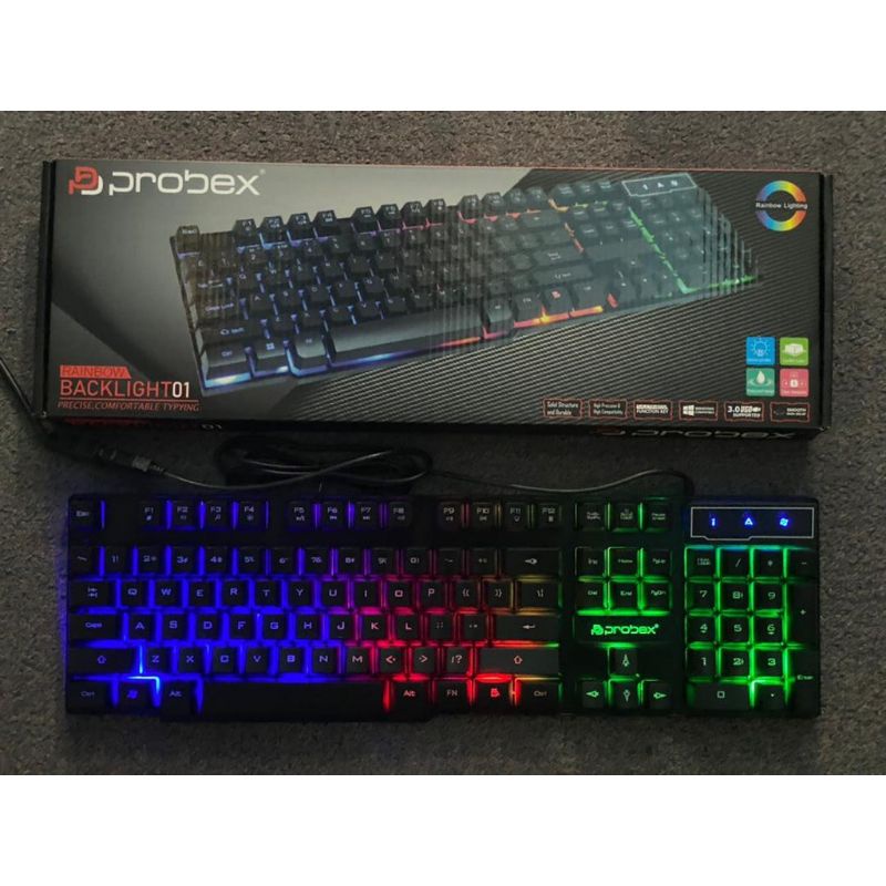 PROBEX USB LED BACKLIGHT GAMING KEYBOARD (KB-BL01) | Shopee Malaysia