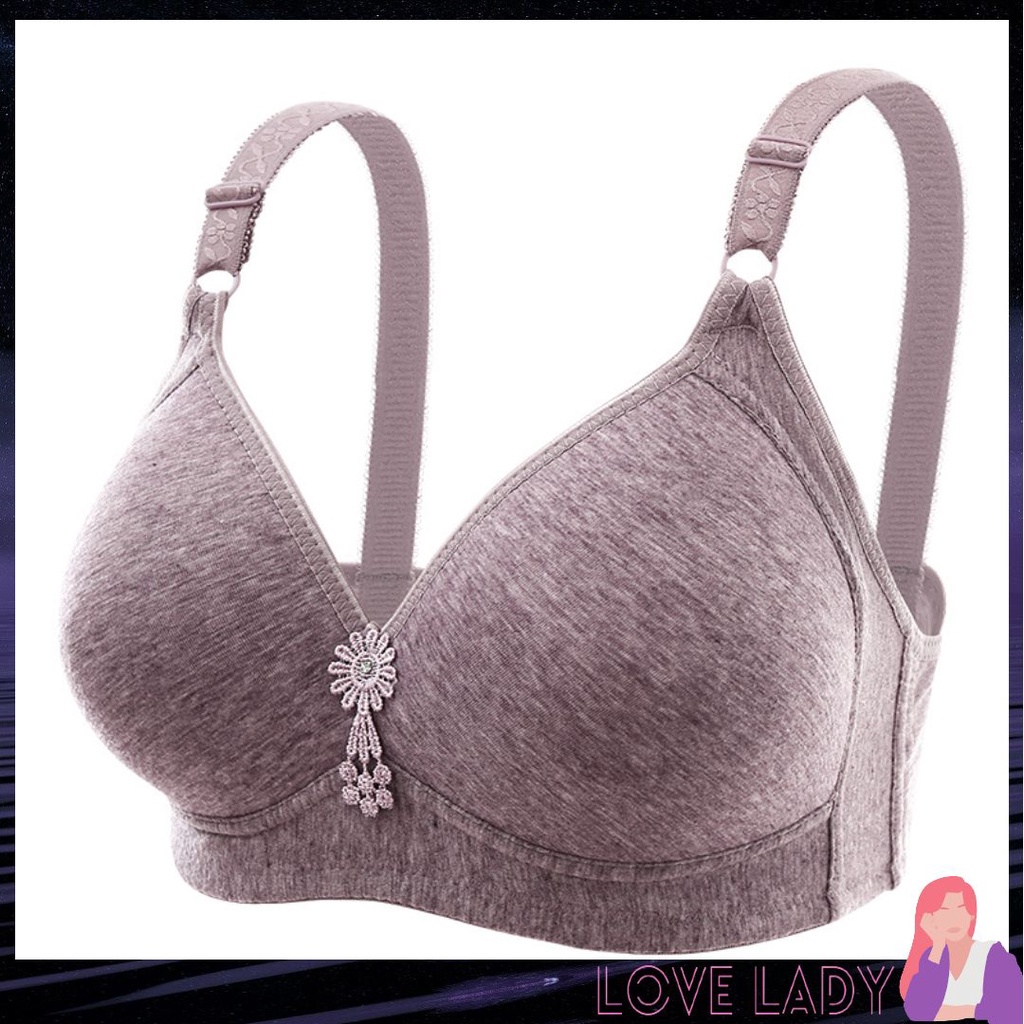 Women Bra Plus Size Cup CD 38~48 Wireless Bra Non-Wired Thin Sponge Bra ...