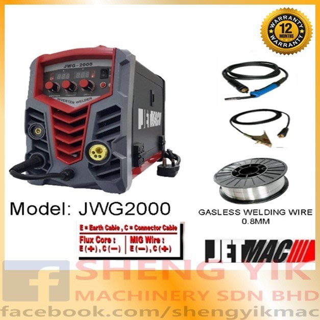 Jetmac JWG2000 MIG Inverter Welder Welding Machine with Gasless Welding ...