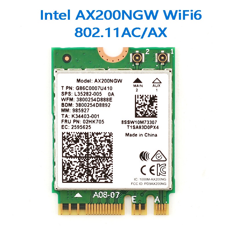 Dual band 3000Mbps Intel AX200 Wi-Fi 6 M.2 Desktop Kit 2.4G/5G ...