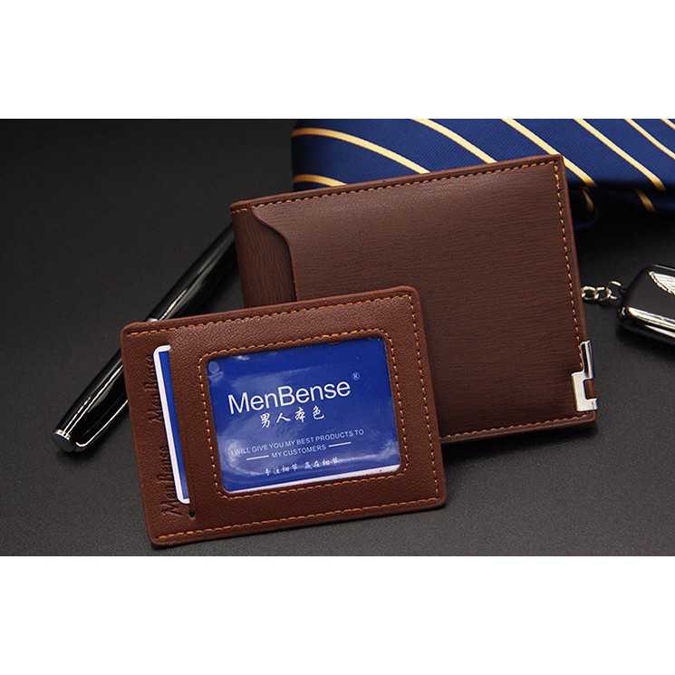 MENBENSE Man Wallet Short Wallet PU Leather Card Wallet | Shopee Malaysia