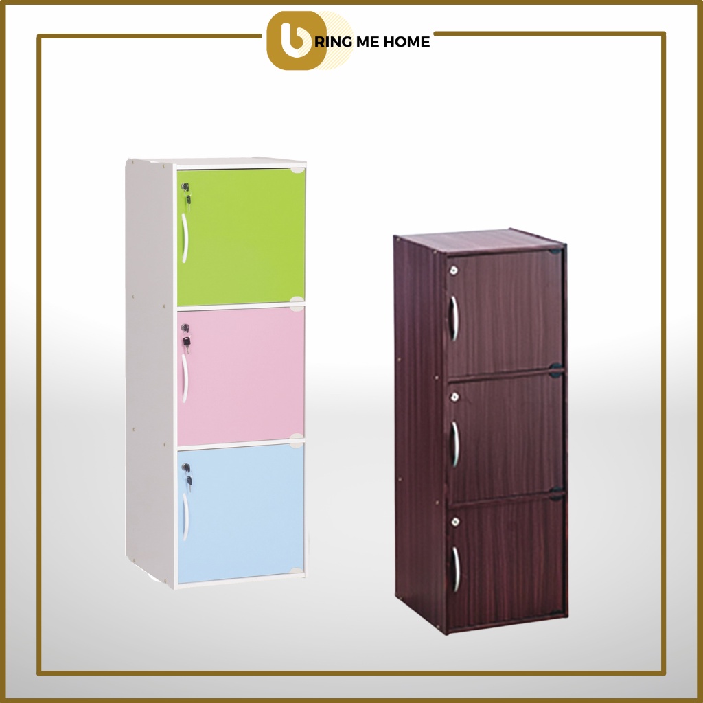 CONY 3 Door Cabinet With Lock Office Cabinet Locker Cabinet Bookcase ...