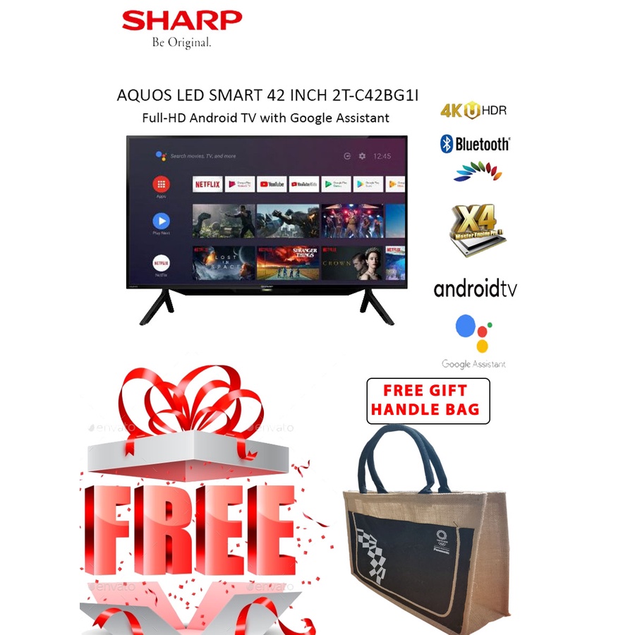 SHARP 42 Inch Android Smart TV 2TC42BG1X With Bubble Wrap | Shopee Malaysia