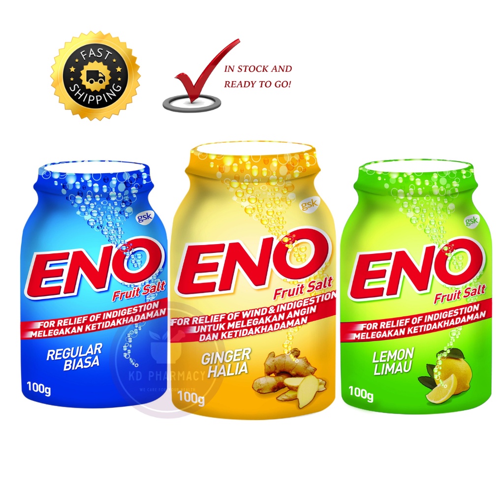 Eno Fruit Salt Bottle 100g / Eno Ginger / Regular / Lemon | Shopee Malaysia