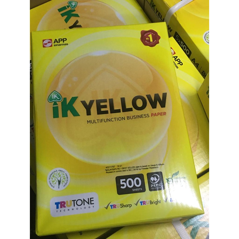 IK YELLOW Paper 80gsm - 1 BOX (5 reams x 500 sheets) | Shopee Malaysia