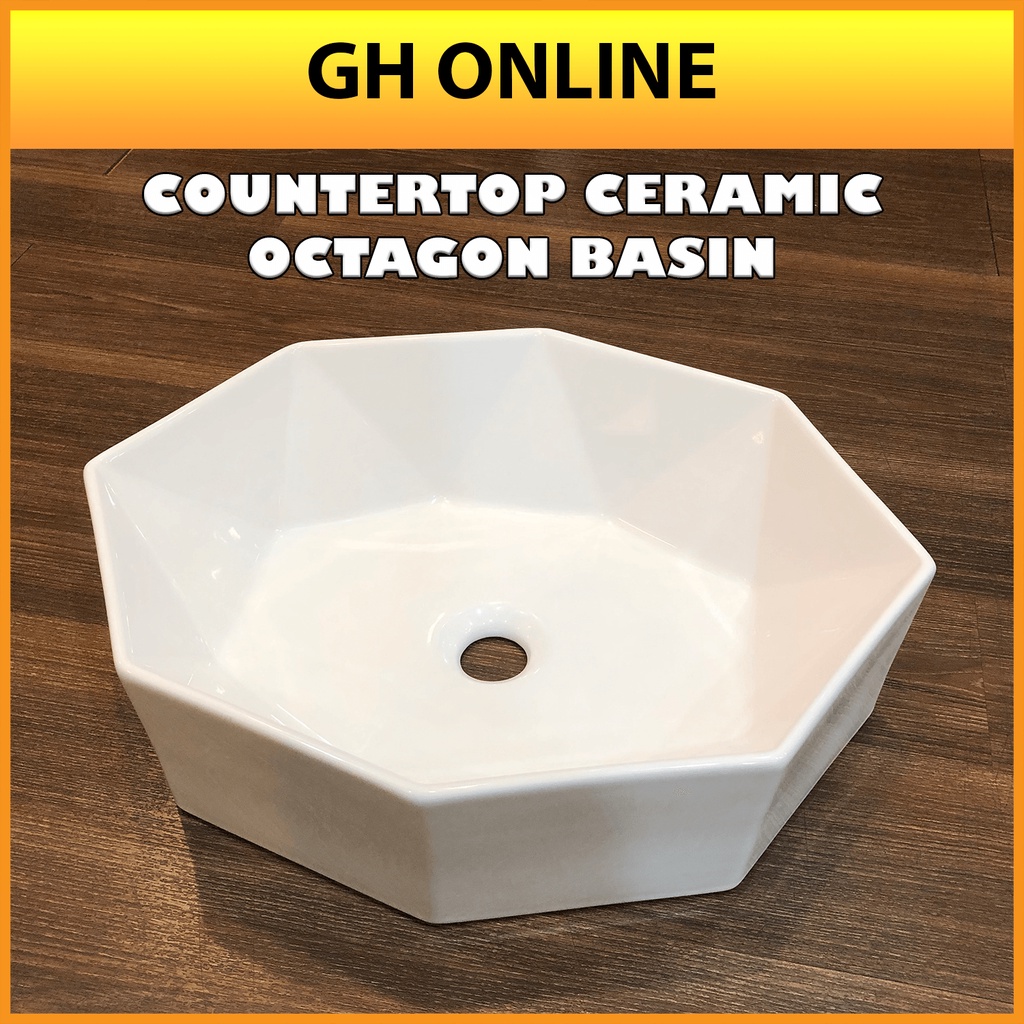 COUNTERTOP CERAMIC OCTAGON BASIN WASH BASIN 陶瓷盆 | Shopee Malaysia