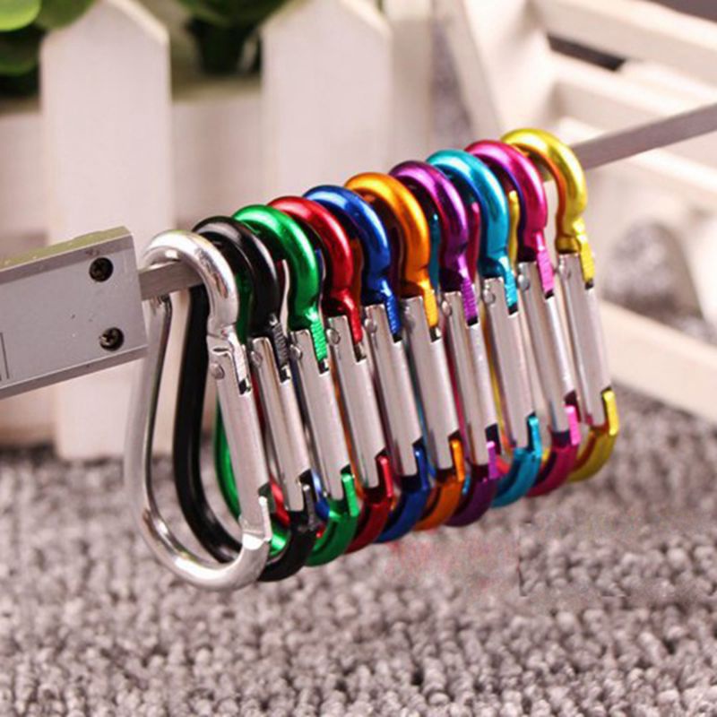 TWC Keychain Mixed Colour Aluminum Colored Carabiner Spring Snap Hook ...